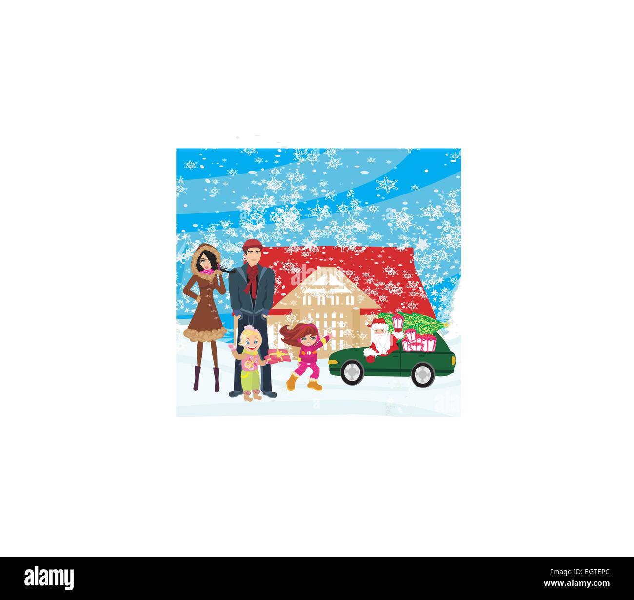 Happy couple waiting family Stock Vector Images - Alamy