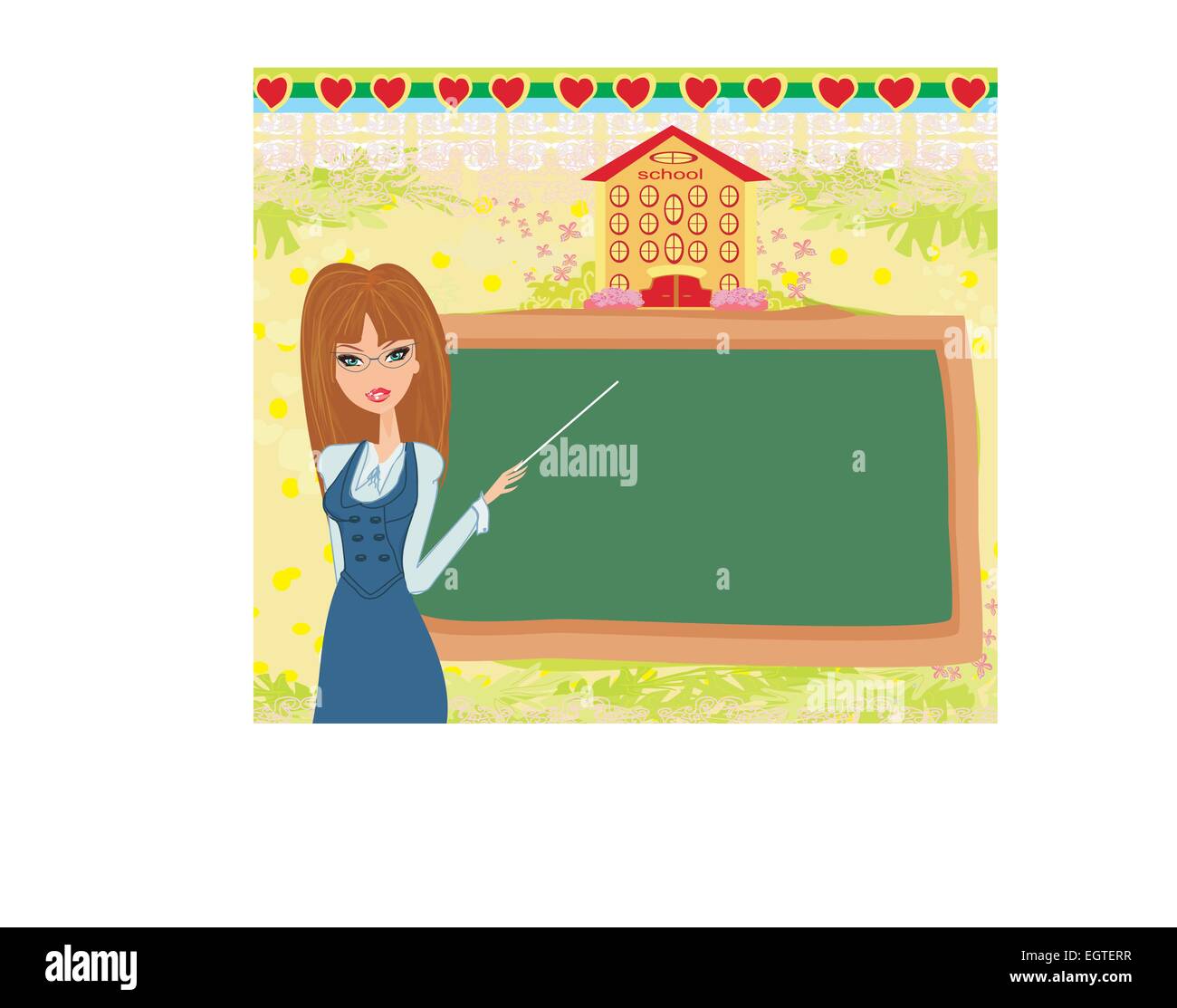 abstract frame school - teacher and blackboard Stock Vector Image & Art ...