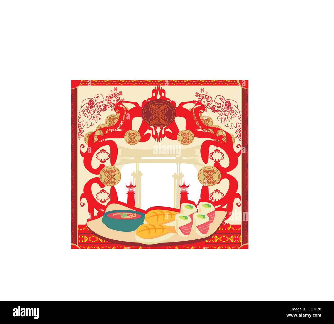 Japanese food menu - vintage card Stock Vector Image & Art - Alamy