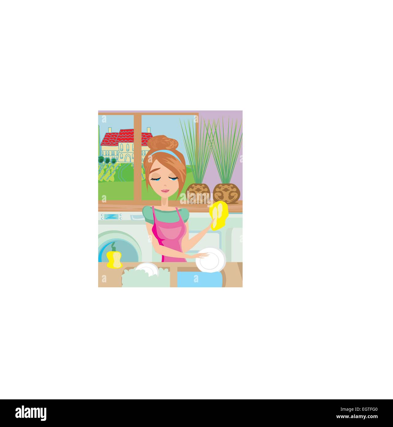 Washing plants Stock Vector Images - Alamy