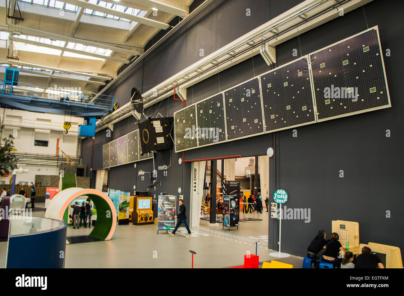 Techmania Science Center model Rosetta spacecraft and robotic lander ...