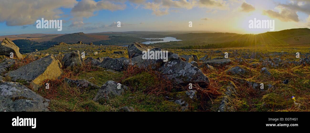 Burrator Reservoir, ultra wide Stock Photo - Alamy