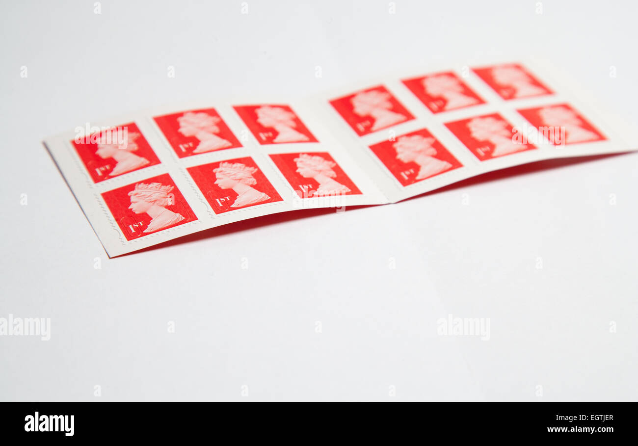 Book of 1st class stamps hi-res stock photography and images - Alamy