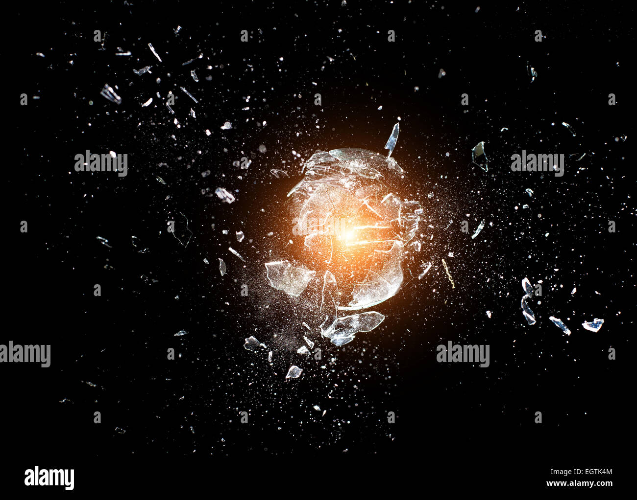 close up image of glass ball explosion Stock Photo - Alamy