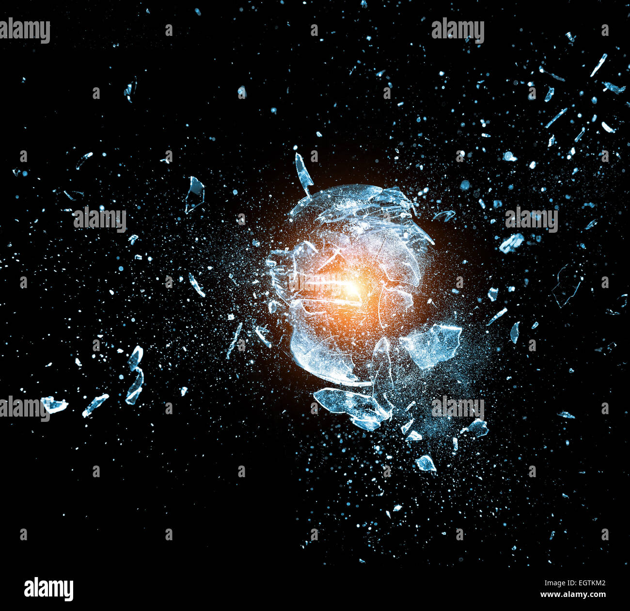 close up image of glass ball explosion Stock Photo - Alamy