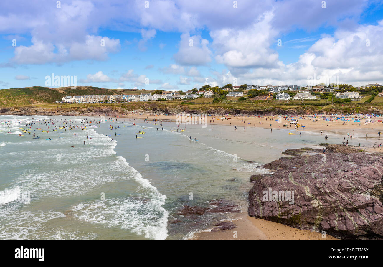 Polzeath beach hi-res stock photography and images - Alamy