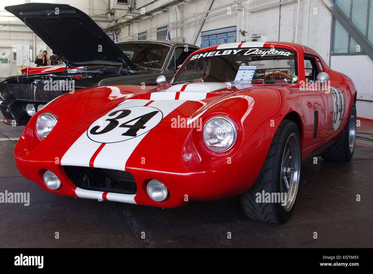 Highly polished Shelby Daytona on display at a German custom car event ...
