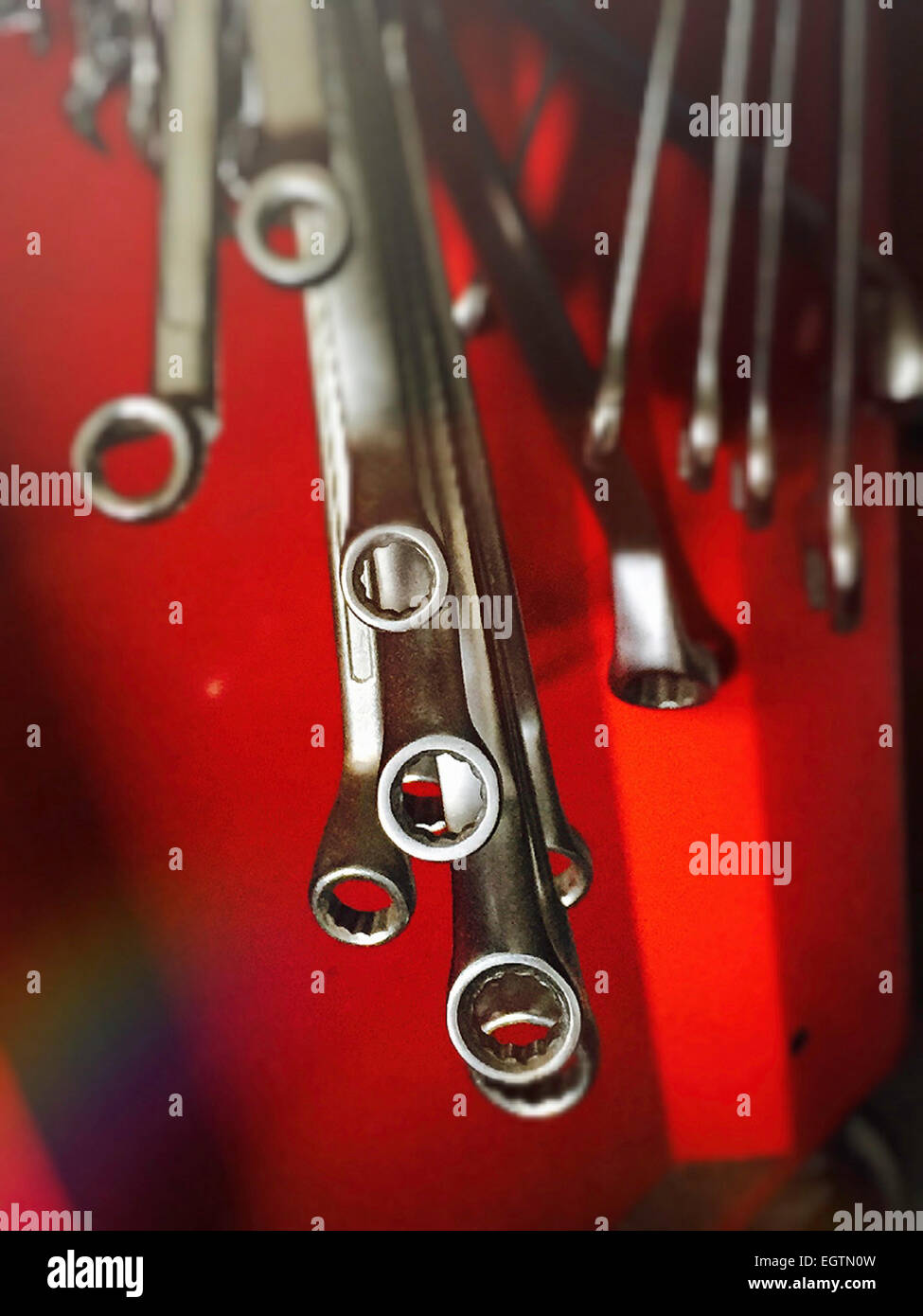 Close Up , Box End Wrench Set, Toolbox, USA Stock Photo - Alamy