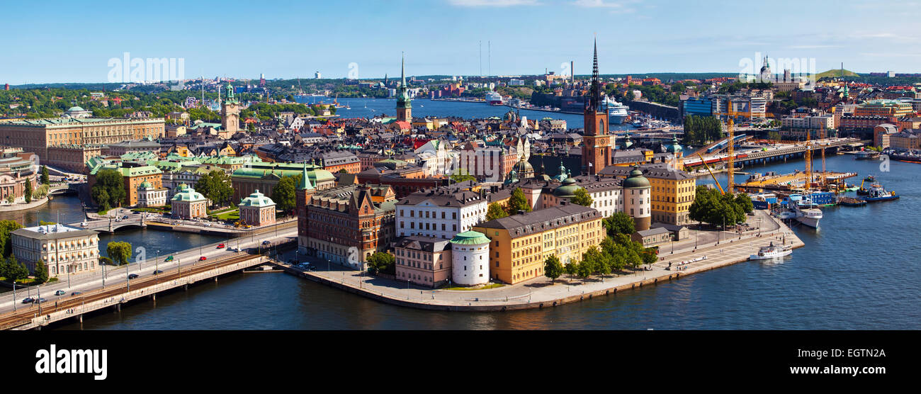 The aerial panorama view of Stockholm city in Sweden Stock Photo - Alamy