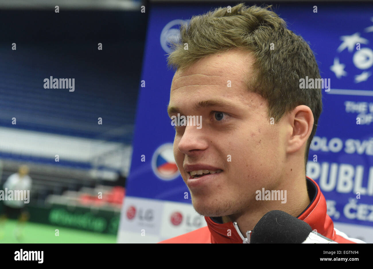 Ostrava, Czech Republic. 2nd Mar, 2015. Czech tennis player Adam ...