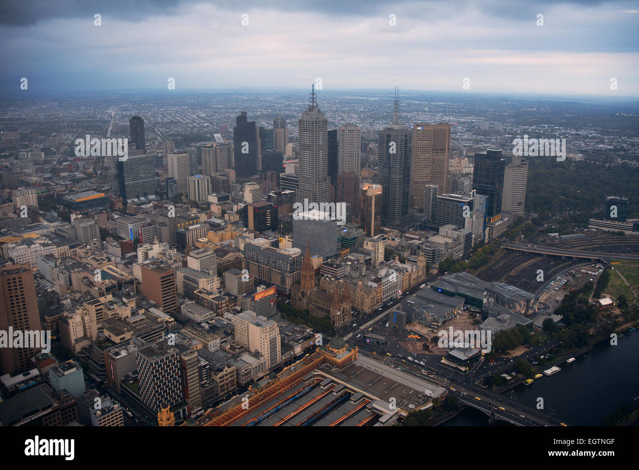 Aerial View Of Melbourne City Australia Stock Photo - Alamy
