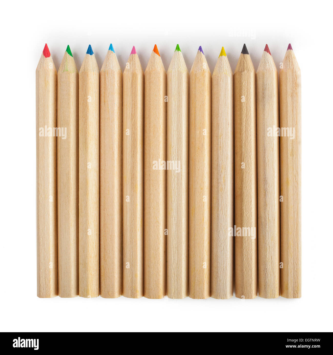 Multicolored pencils isolated on white background Stock Photo - Alamy