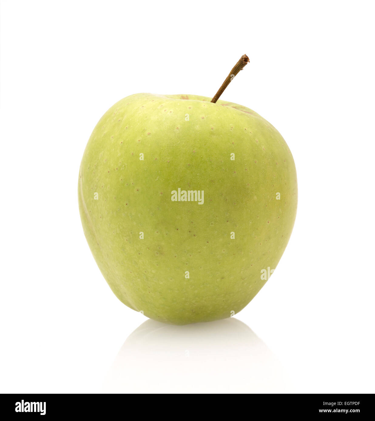 Single apple, isolated on white, with a soft reflection Stock Photo - Alamy