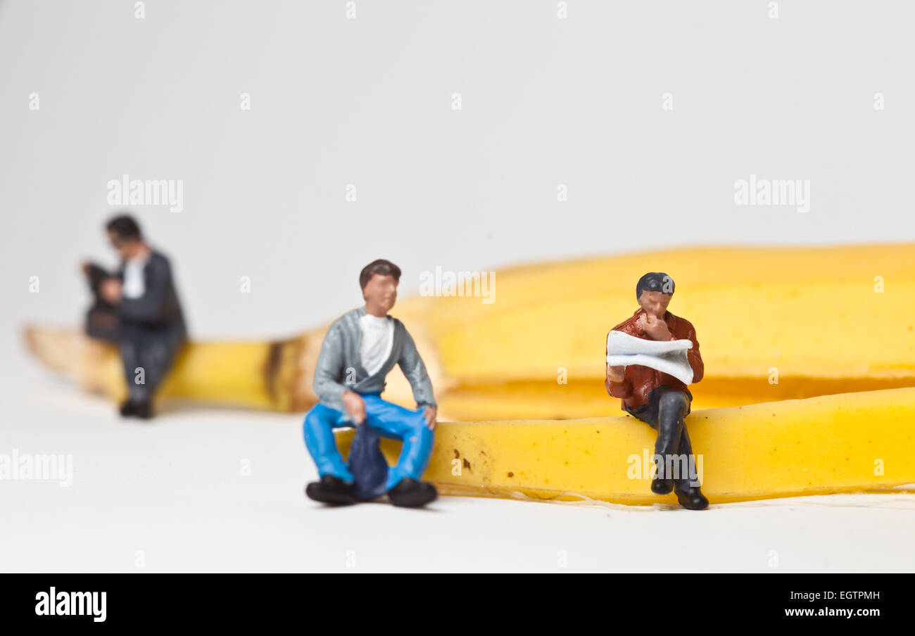 Miniature people in action in various situations Stock Photo - Alamy