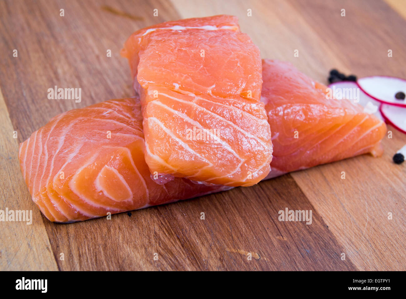 Raw salmon steak plate hi-res stock photography and images - Alamy