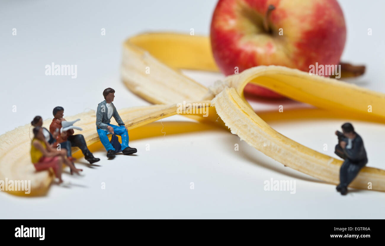Miniature people in action in various situations Stock Photo - Alamy