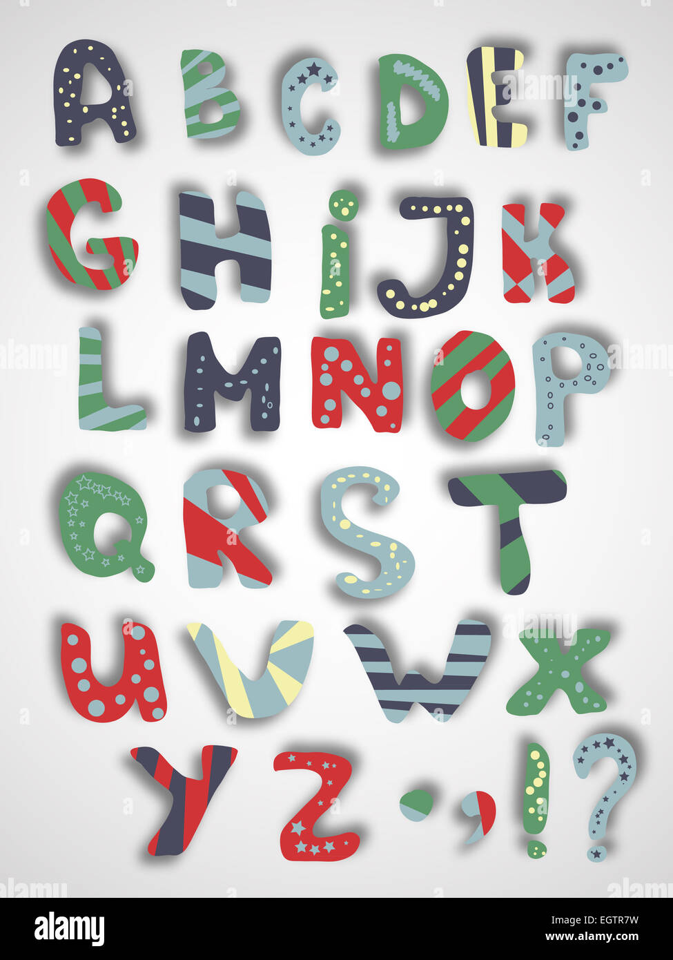 Hand-drawn vector illustration of alphabet letters Stock Photo - Alamy