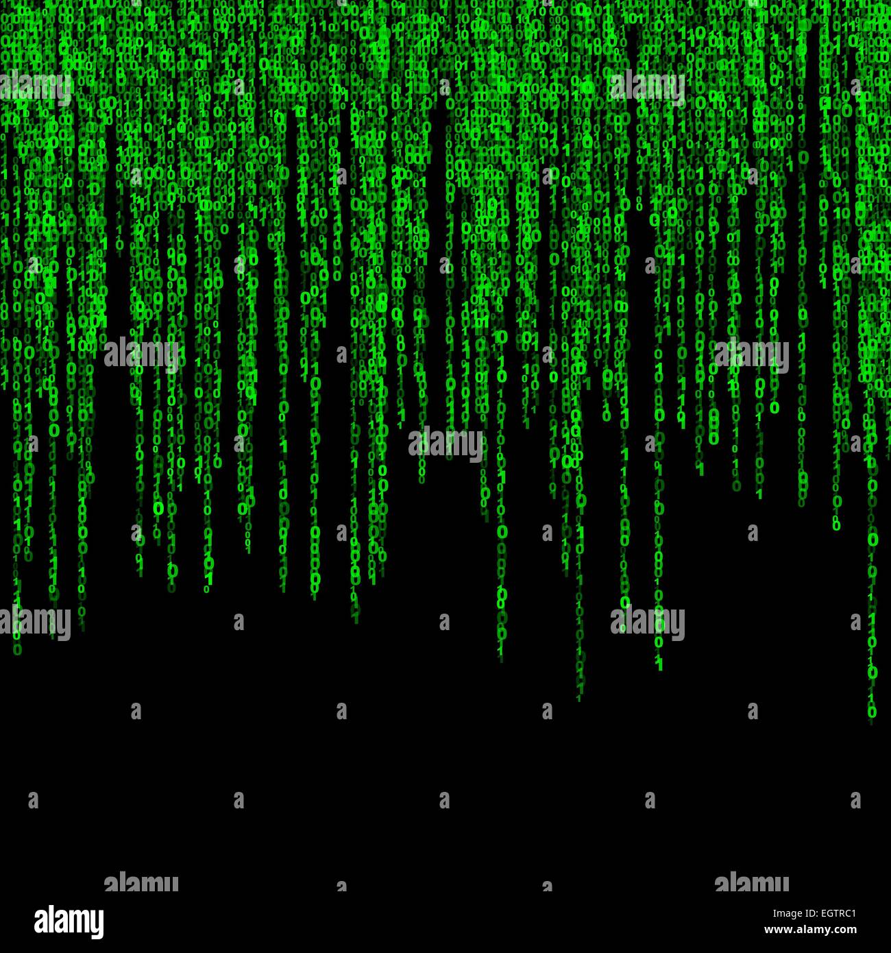 background of a green matrix of binary figures Stock Photo - Alamy
