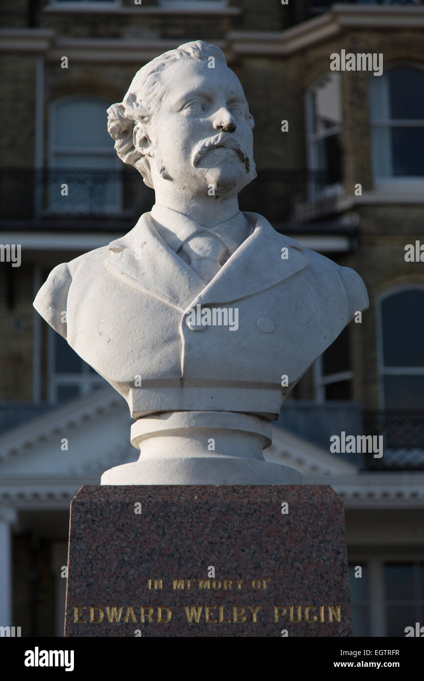 Bust of Edward Welby Pugin, outside Granville House which he designed ...