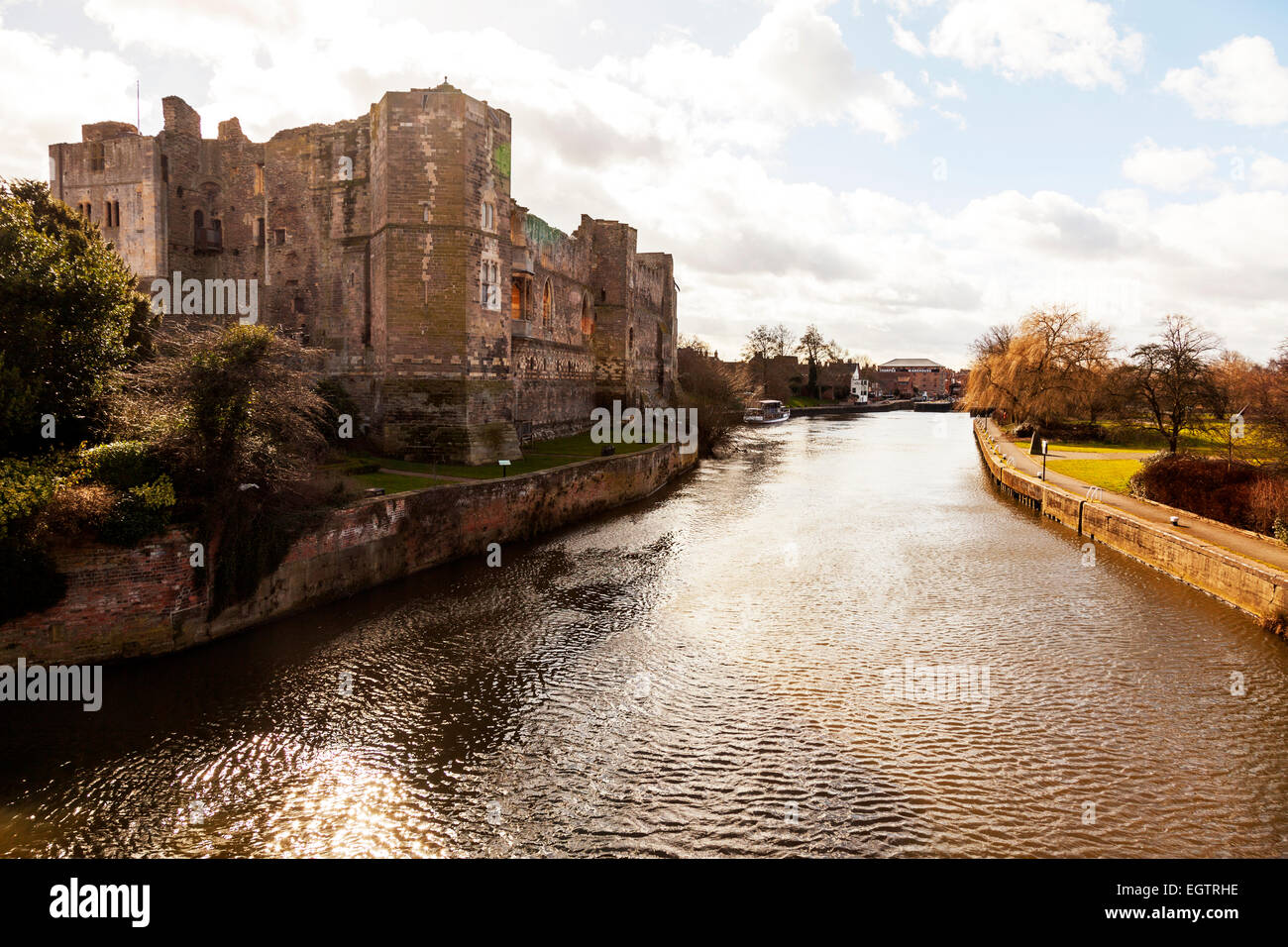 Newark on Trent castle and river Trent town monument exterior facade ...