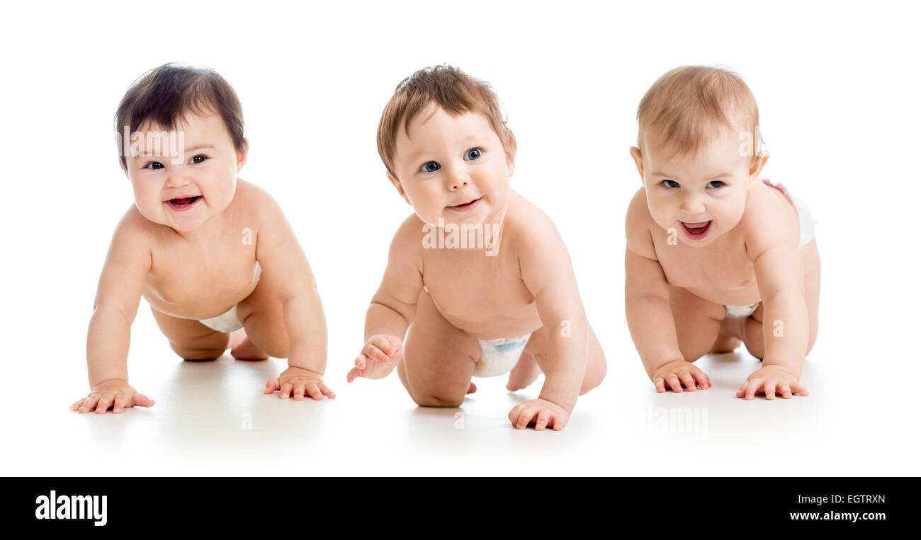 cute babies toddlers crawling Stock Photo - Alamy