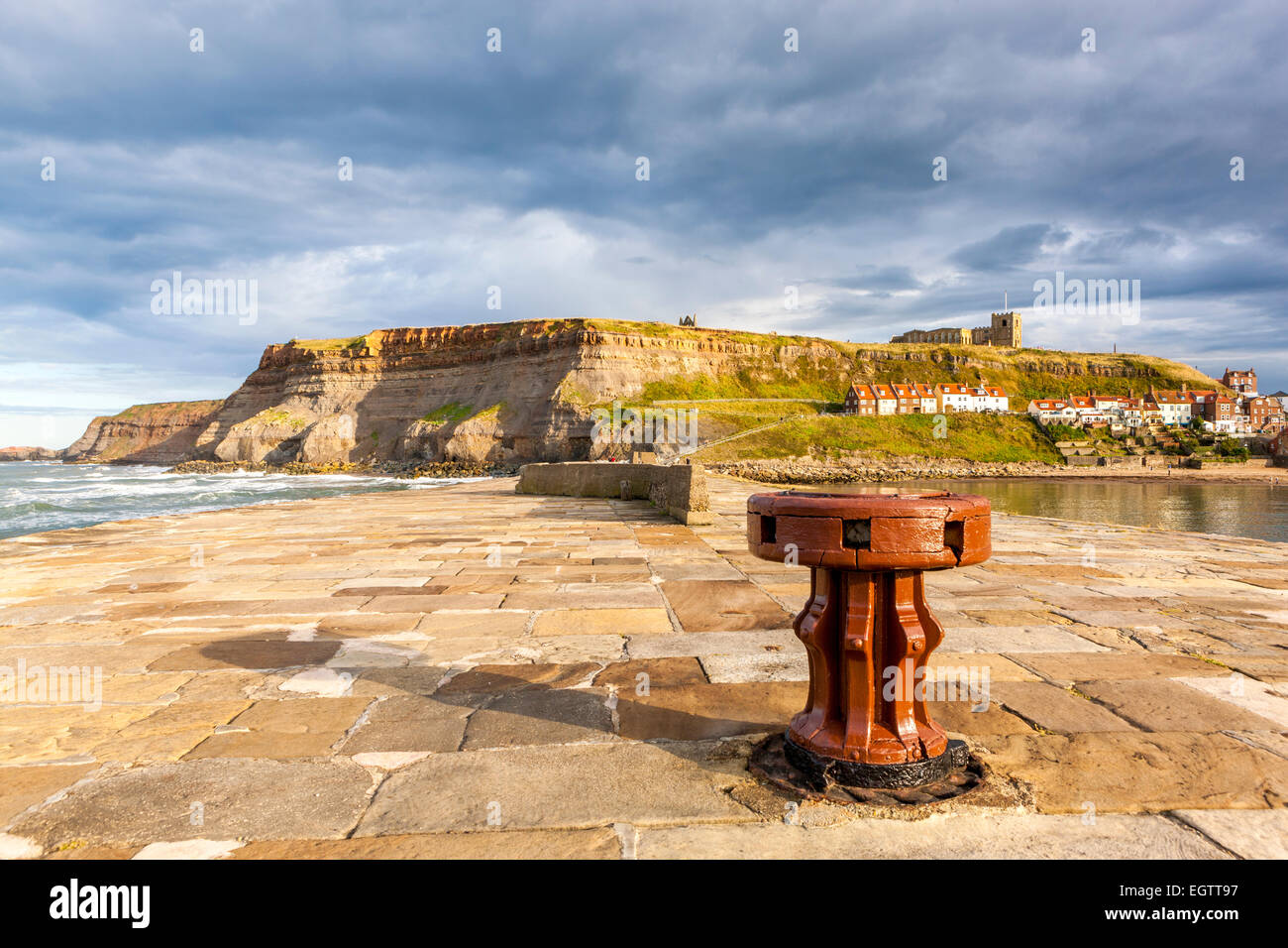 View of Whitby harbour and town, North Yorkshire, England, United ...