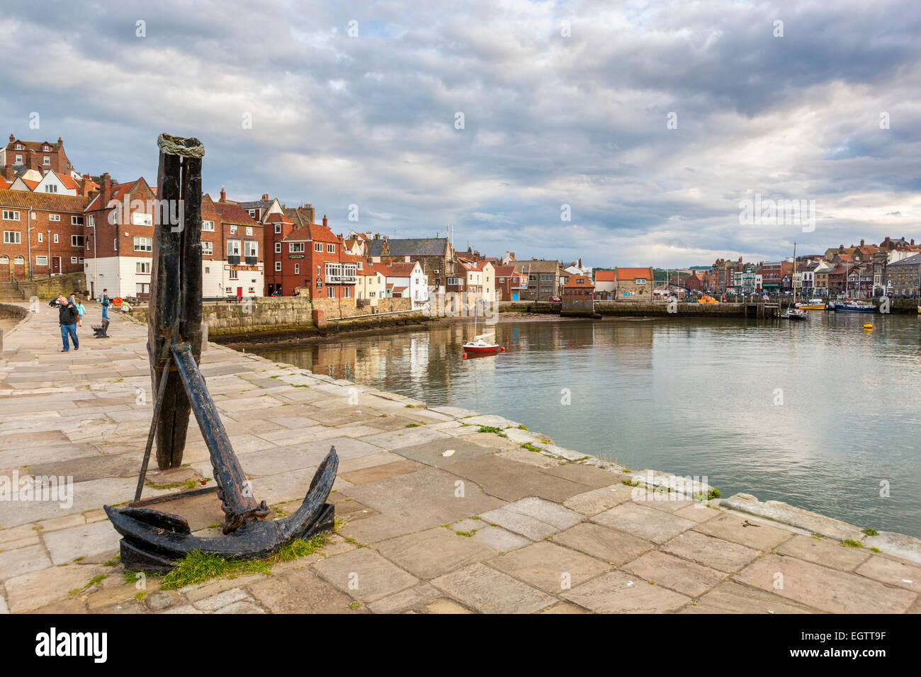 View of Whitby harbour and town, North Yorkshire, England, United ...