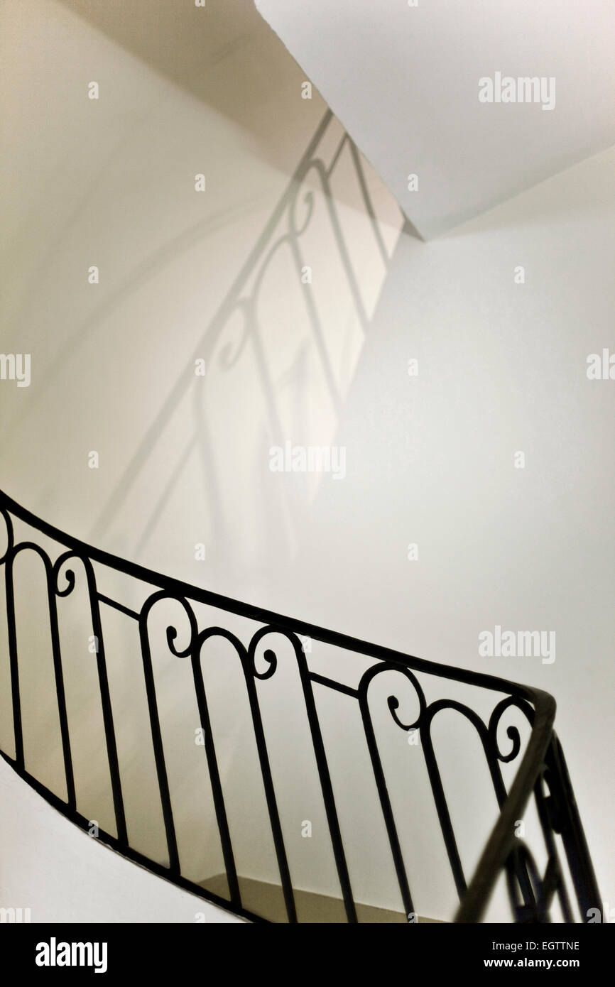 Stairs and handrail in a classic French house Stock Photo - Alamy