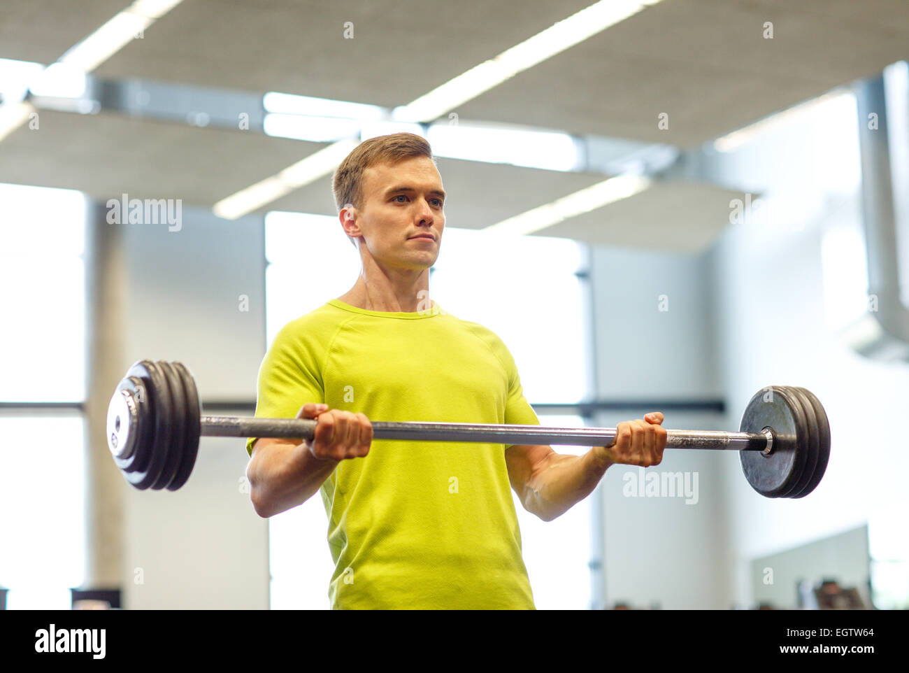 Athlete lift barbell in gym hi-res stock photography and images - Alamy