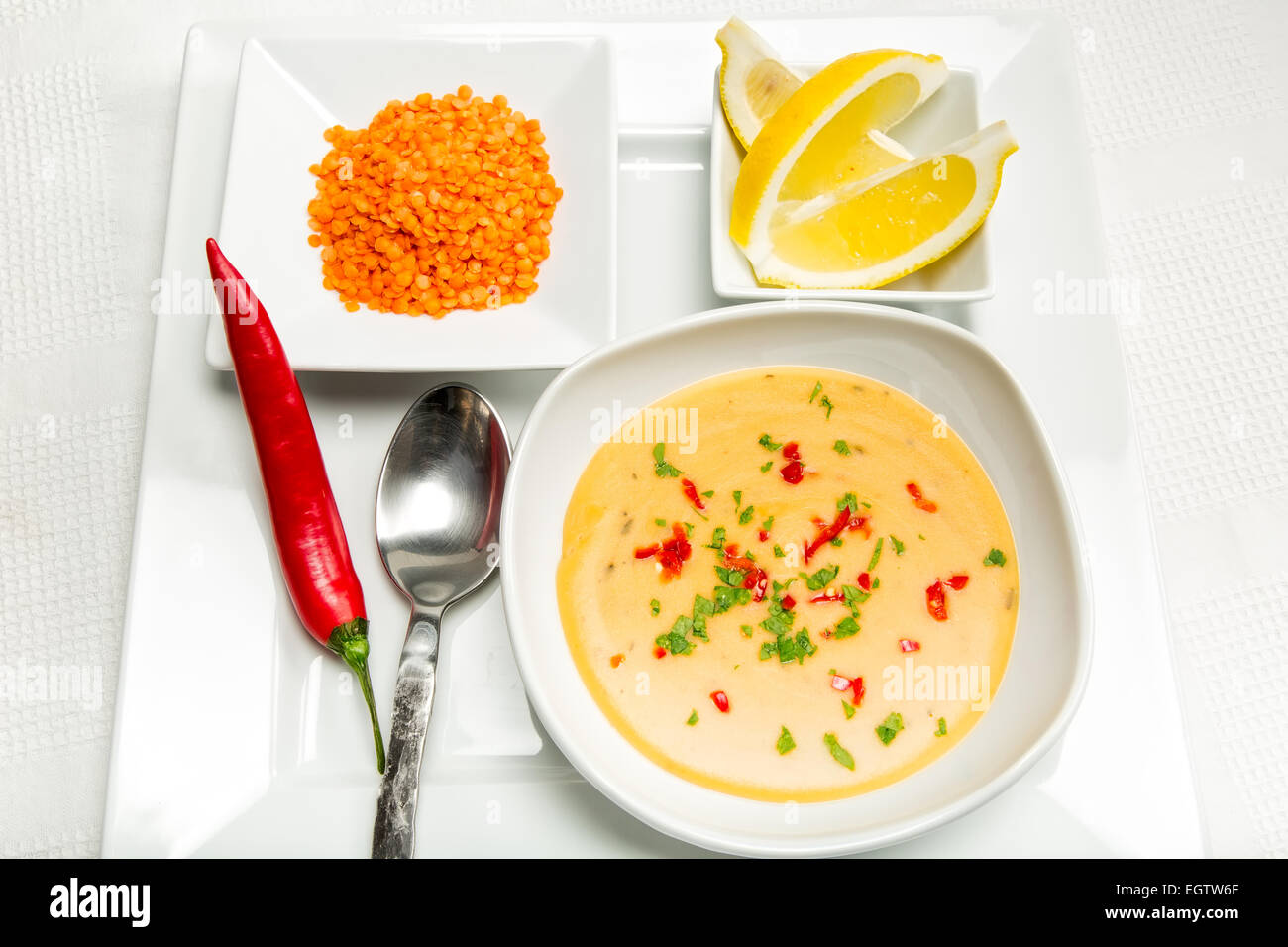 Mercimek Corbasi is a traditional Turkish lentil soup Stock Photo - Alamy