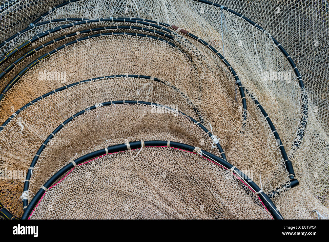 White fishing net and fishing trap Stock Photo - Alamy