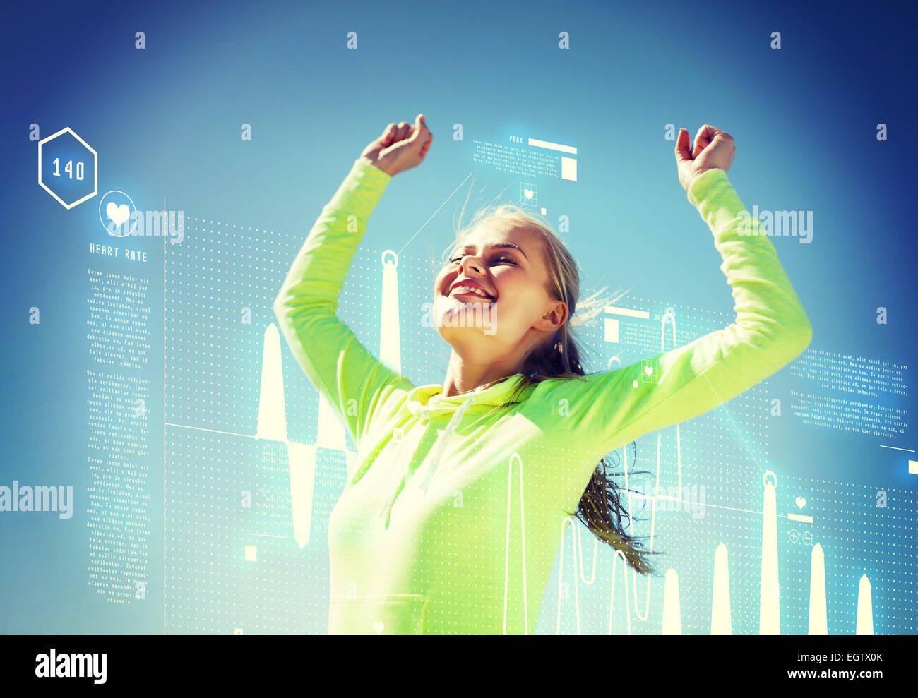 woman runner celebrating victory Stock Photo - Alamy