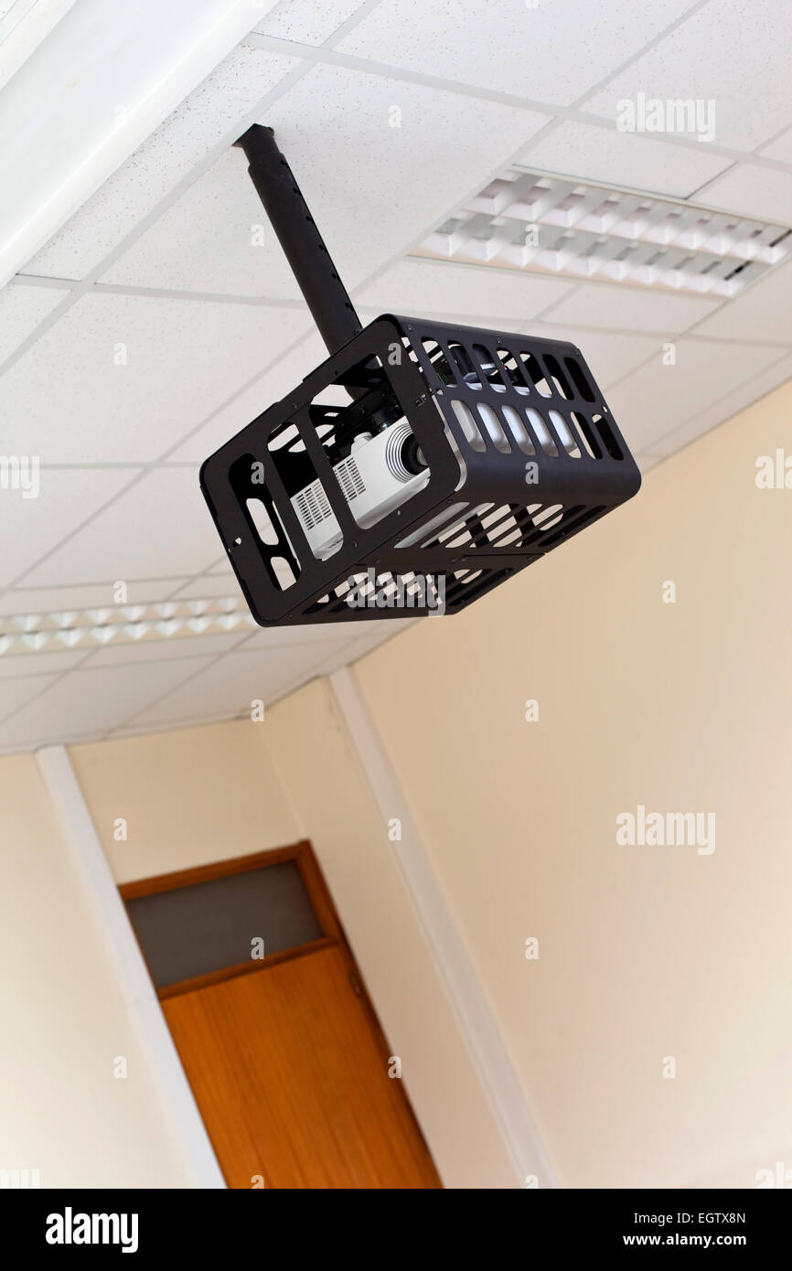 Video projector and protection in a university classroom Stock Photo ...