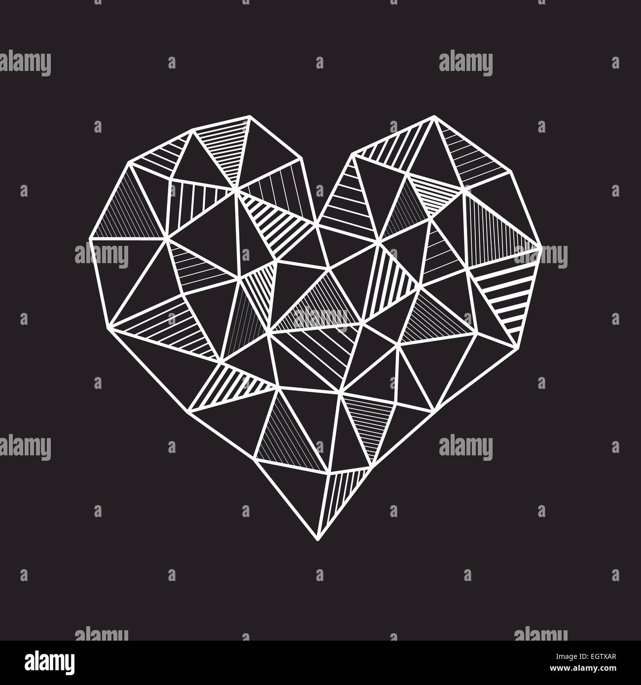 Abstract geometric low poly line heart Stock Photo - Alamy
