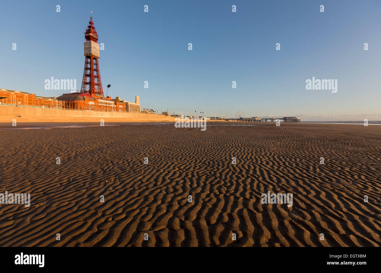 Blackpool Tower Sunset From Beach High Resolution Stock Photography and ...