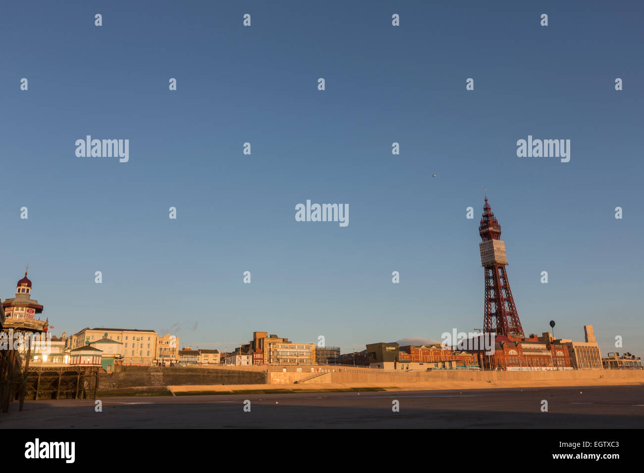 Blackpool Tower Sunset From Beach High Resolution Stock Photography and ...