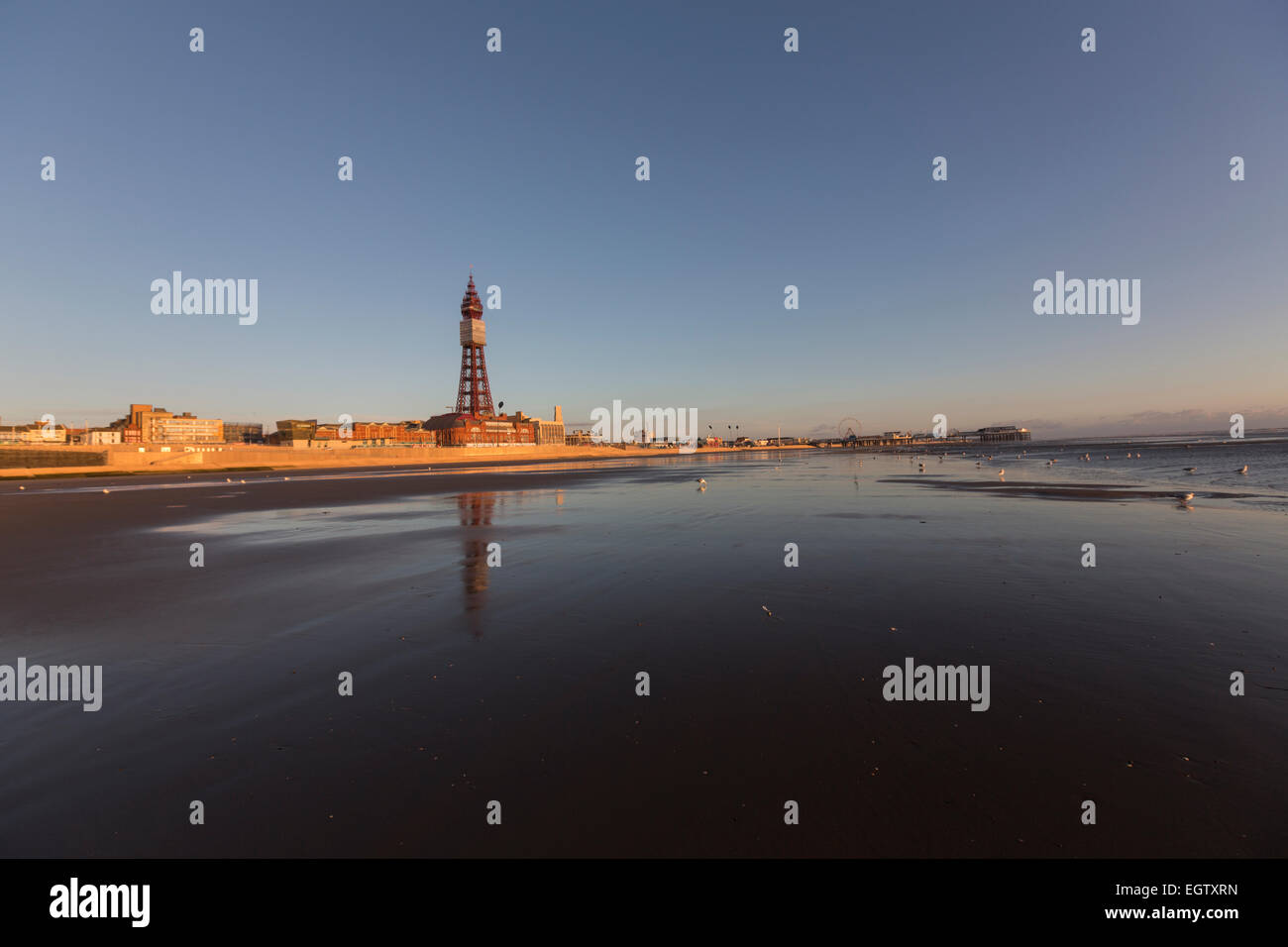 Blackpool Tower Sunset From Beach High Resolution Stock Photography and ...