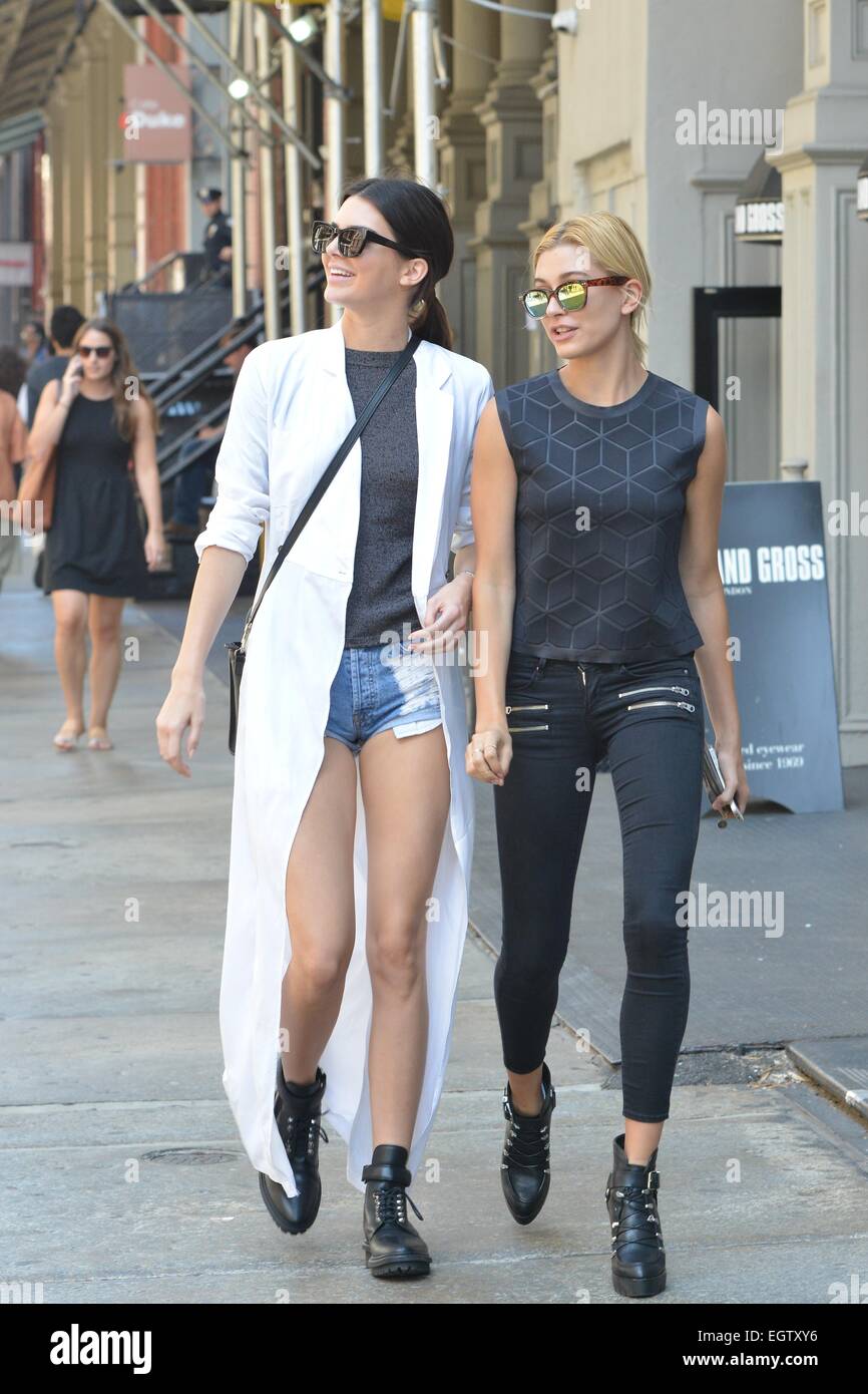 Kendall Jenner and Hailey Baldwin out in Soho Featuring: Kendall Jenner ...