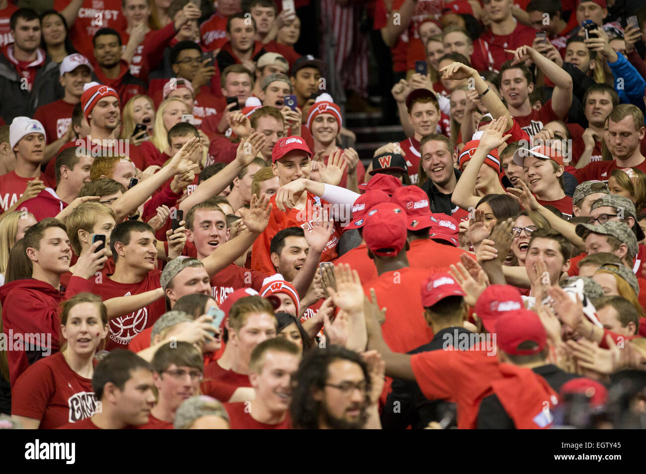 Madison, Wisconsin, USA. 1st March, 2015. Wisconsin Badgers forward Sam ...
