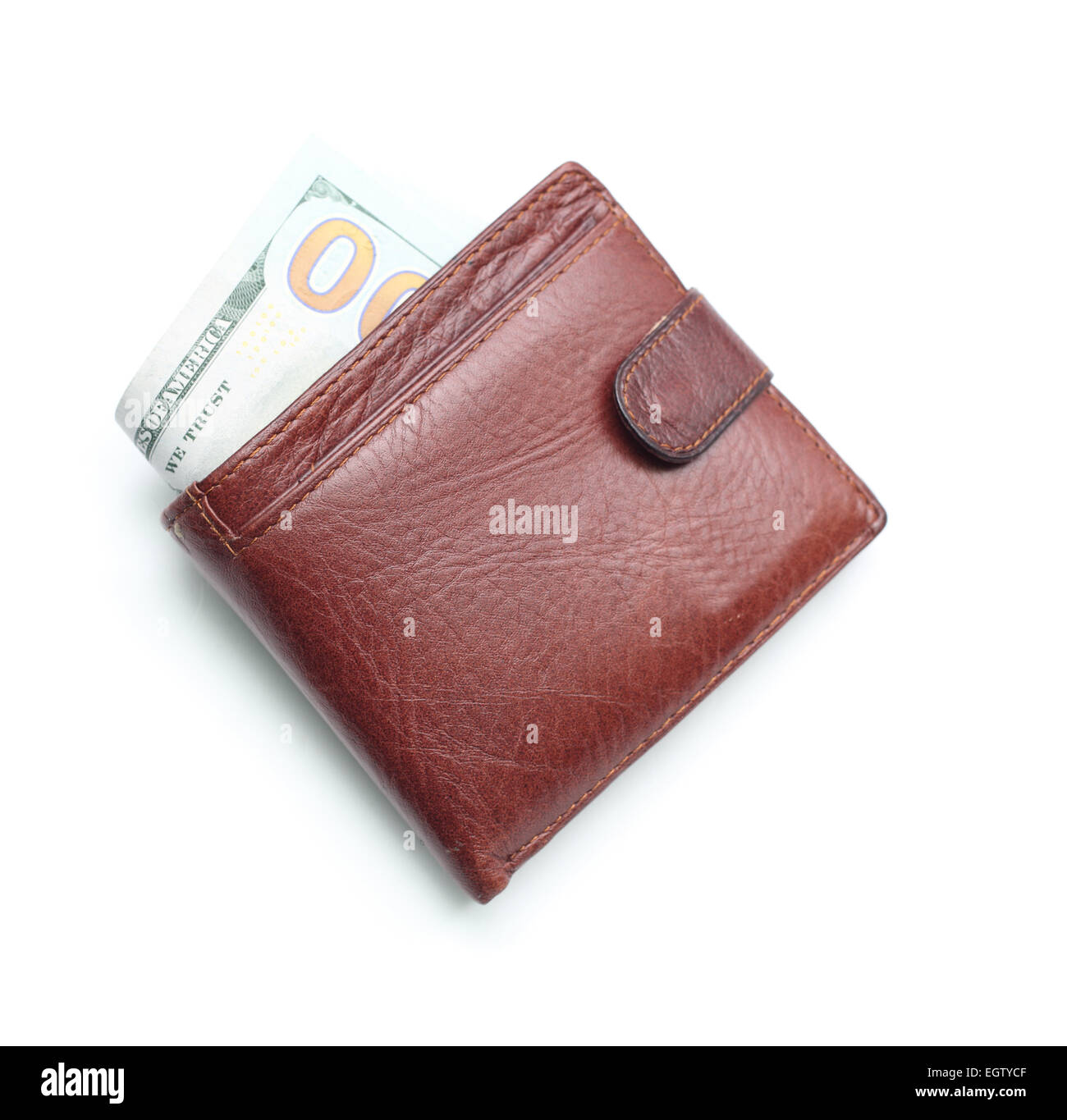 brown wallet with money Stock Photo - Alamy