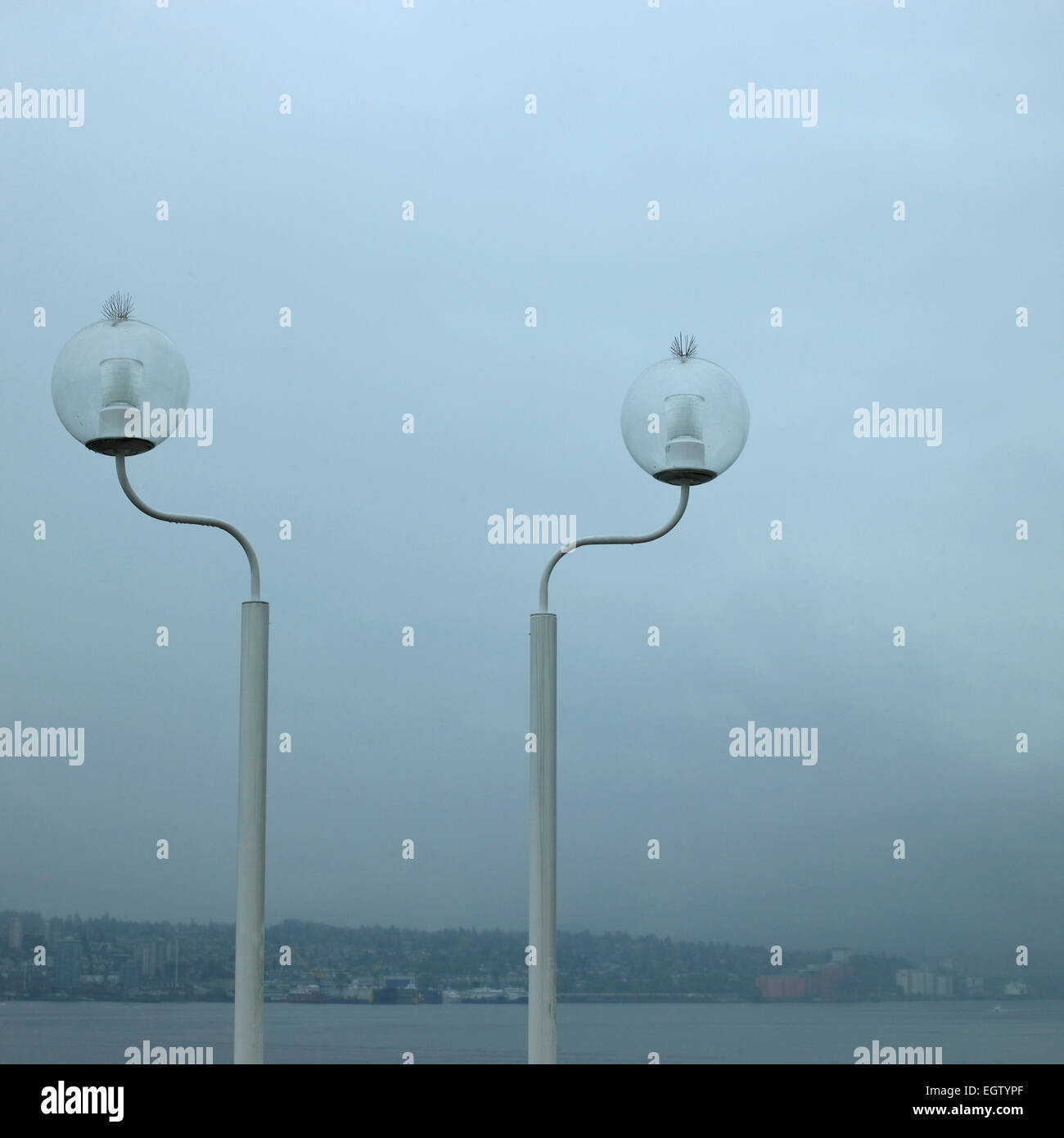 Lamp posts near the ocean Stock Photo - Alamy