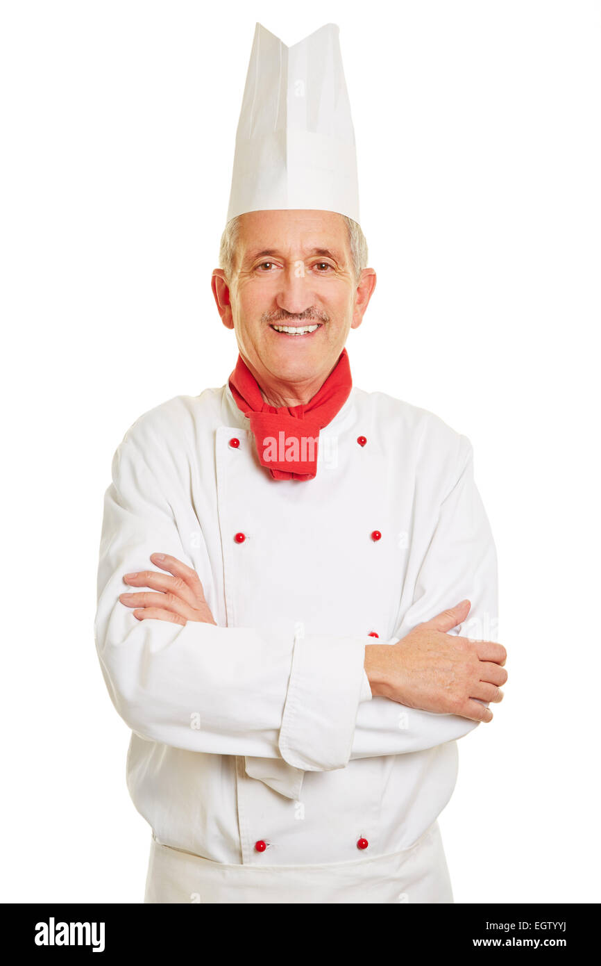 Smiling chef cook with his arms crossed in workwear Stock Photo - Alamy