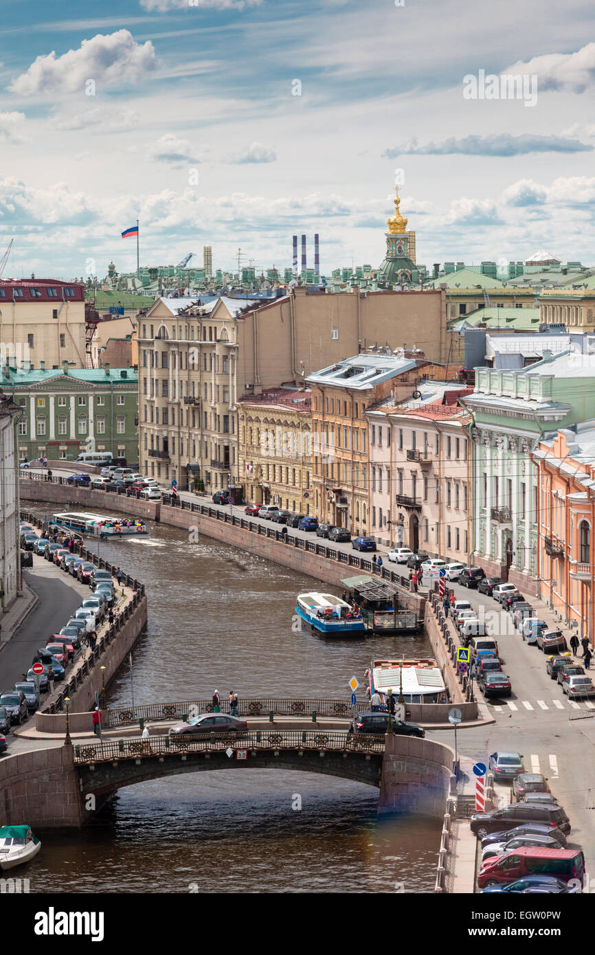 View of St. Petersburg. Big Stables Bridge over the Moyka River Stock ...