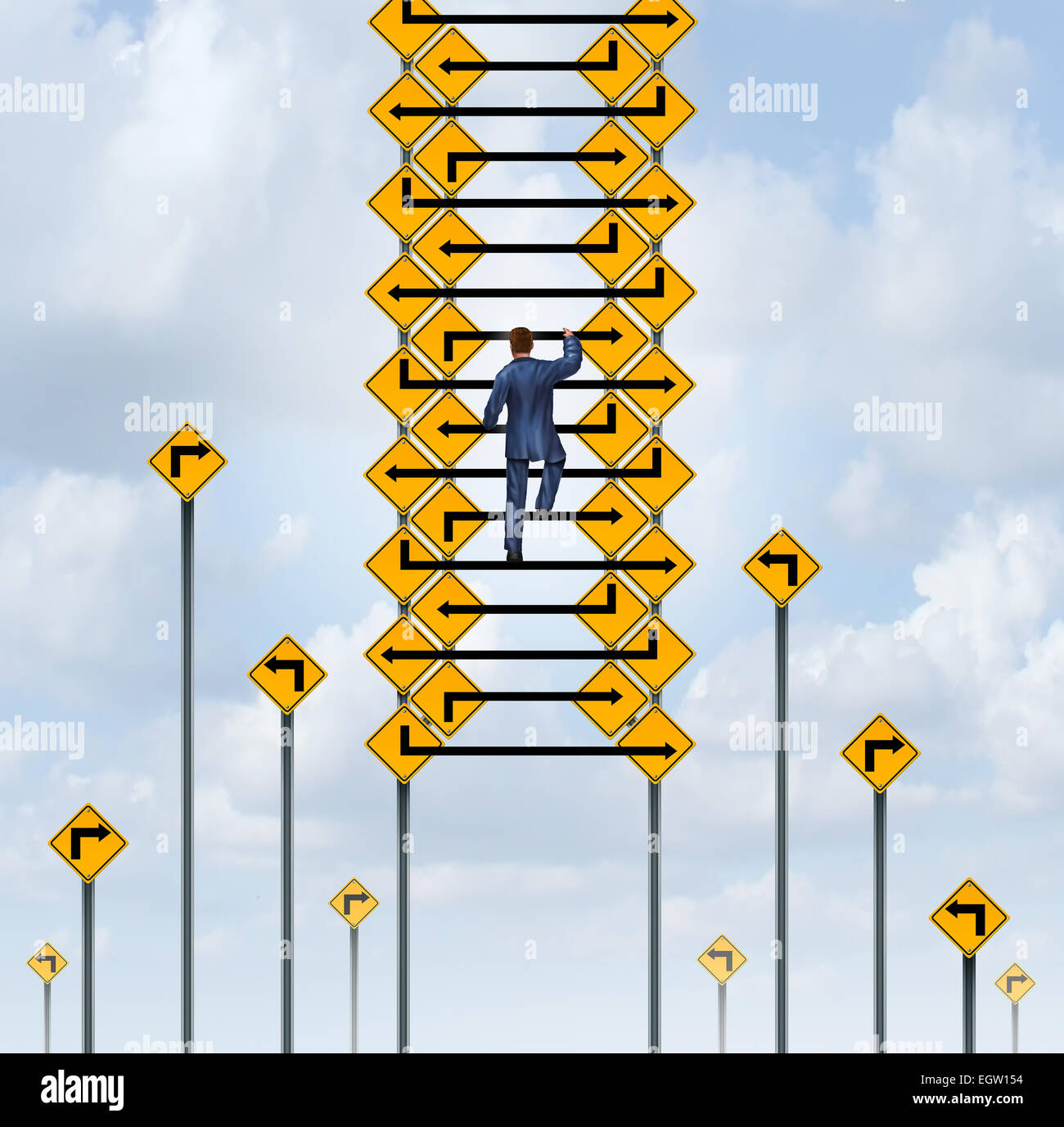 Success ladder concept and career climb symbol as a businessman ...