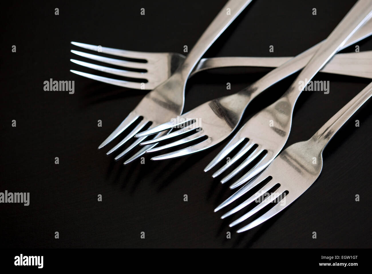 Metal forks on black hi-res stock photography and images - Alamy