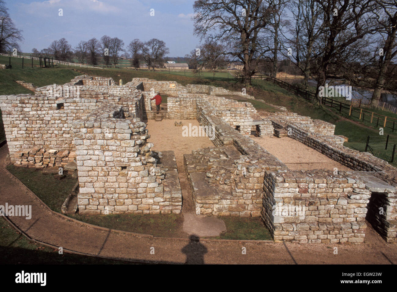 Hadrian's wall, Chesters, Garrison Bath House England UK Stock Photo ...