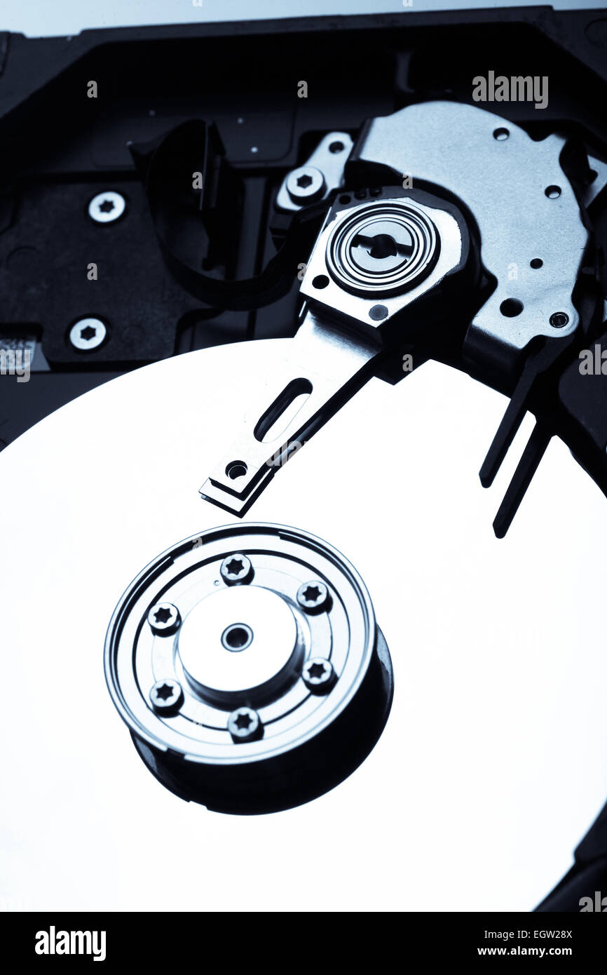 Picture with details from inside a computer hard drive Stock Photo - Alamy