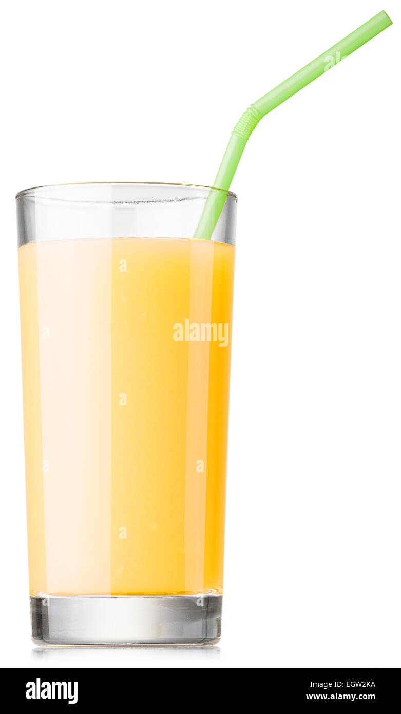 glass of fresh fruit juice isolated on white with clipping paths Stock ...