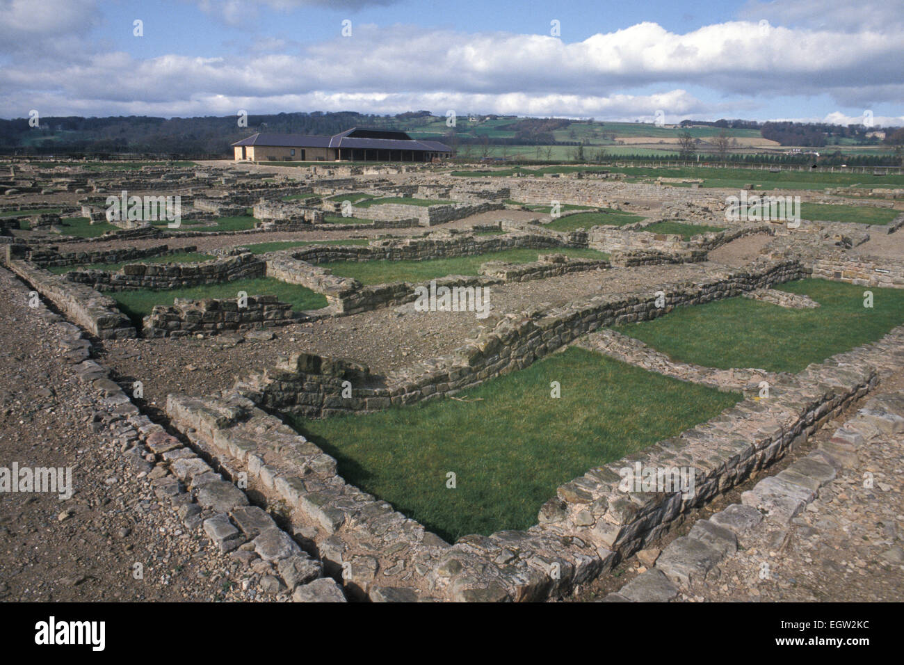 Corbridge ( Corstopitum ) Barracks and Stanegate ( bottom left ...