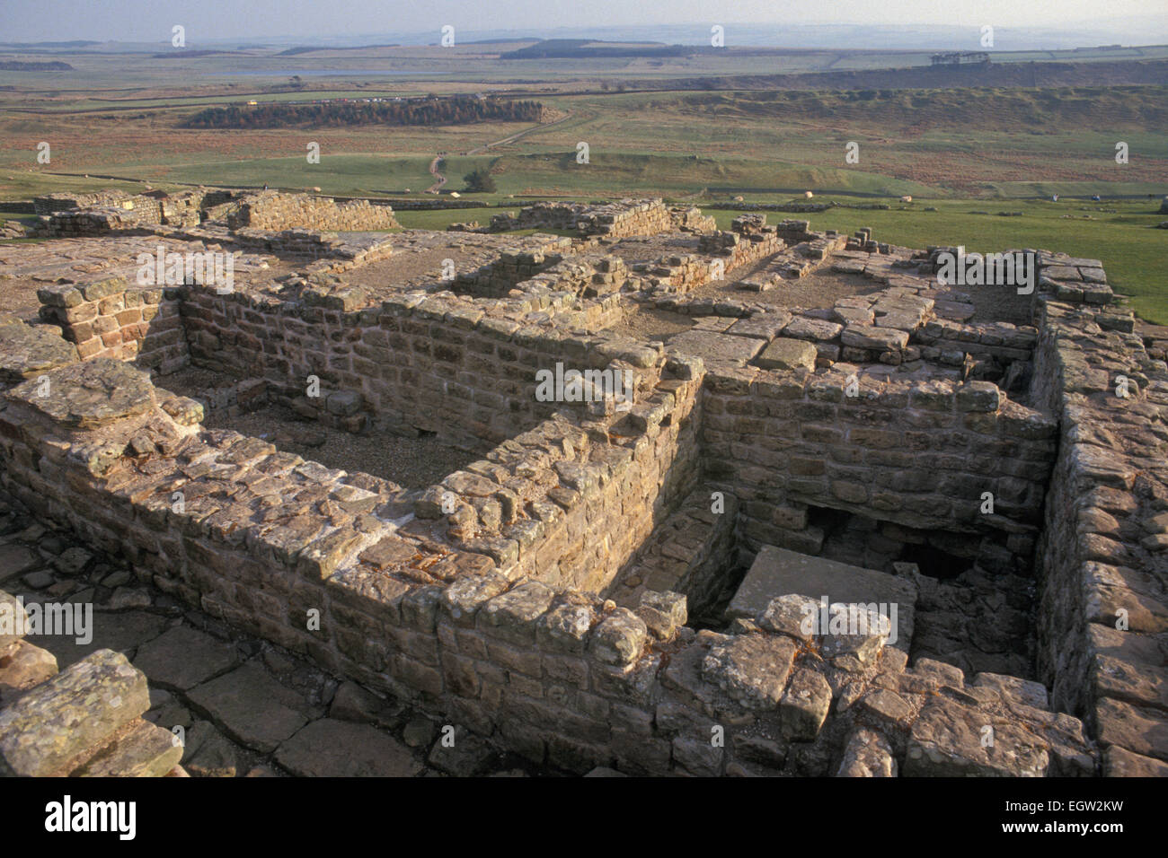 Housesteads Fort commandants house, Hadrians Wall England UK Stock ...